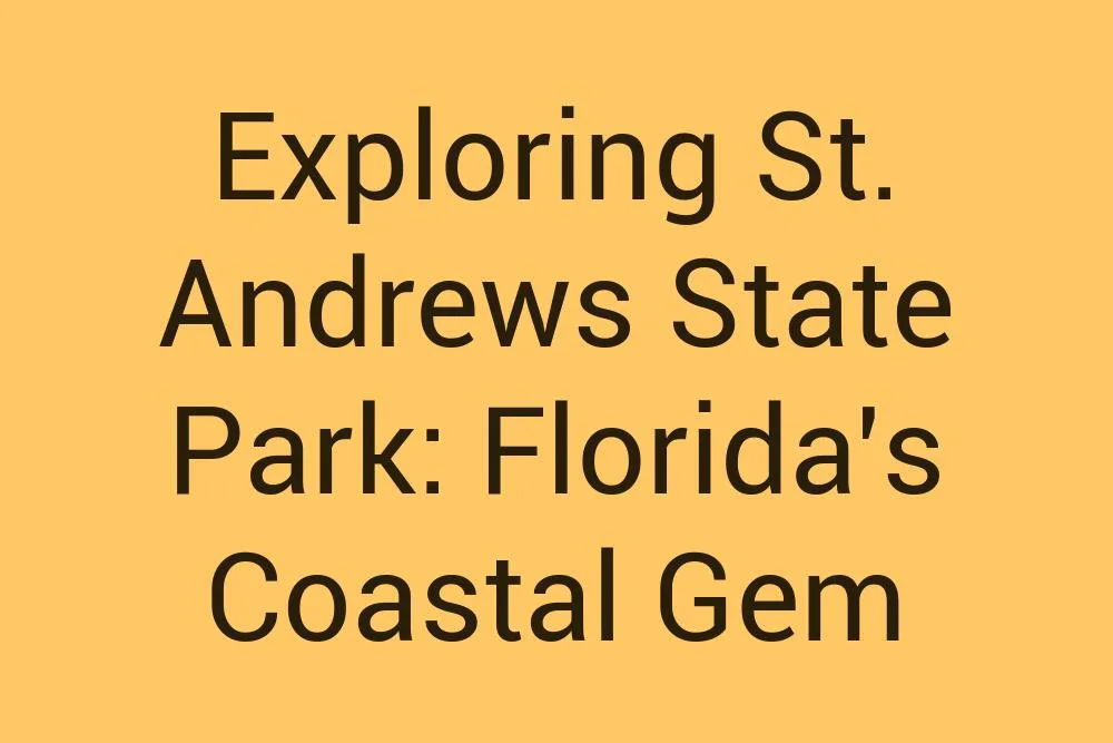 Exploring St. Andrews State Park: Florida’s Coastal Gem - Infysia